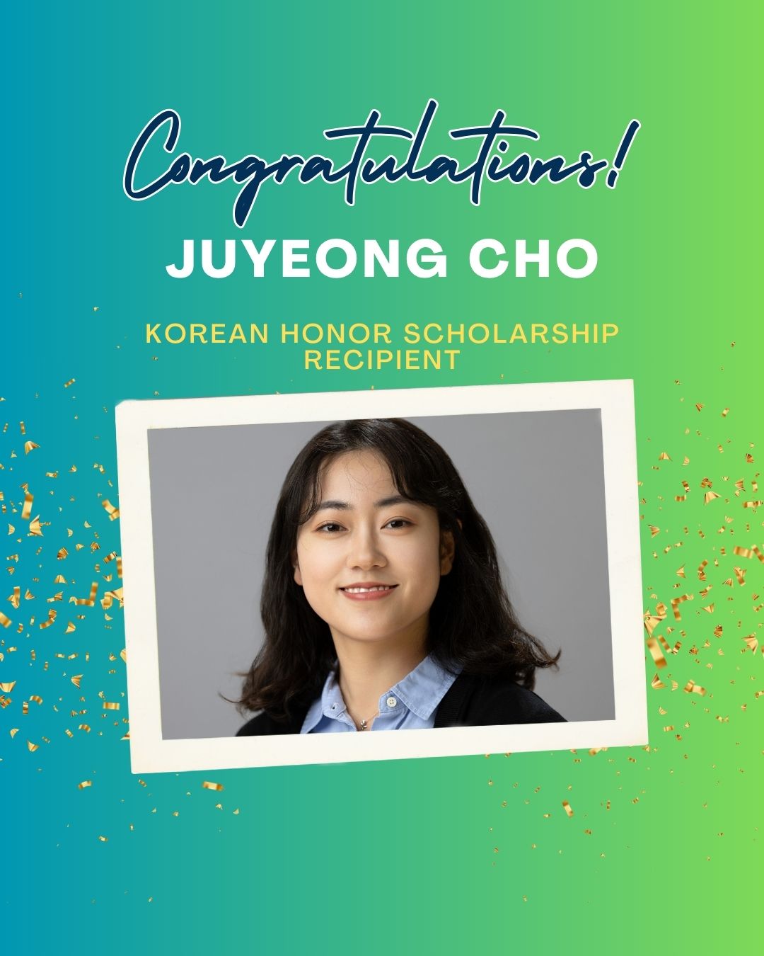 Juyeong Cho awarded Korean Honor Scholarship – Nutrition and Metabolism ...